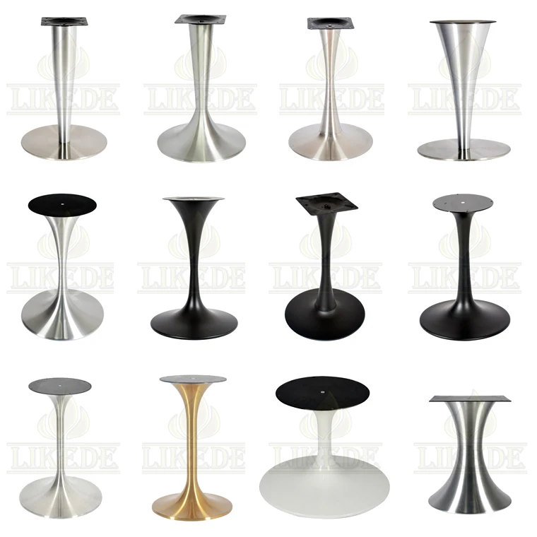 Stainless Steel Trumpet Table Leg Glass Table Base Detachable Tulip ...