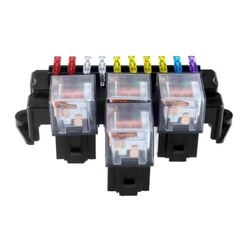10 Way Fuse Box 5-pin Socket Base Relay Fuse Holder Block - Buy 10 Way ...