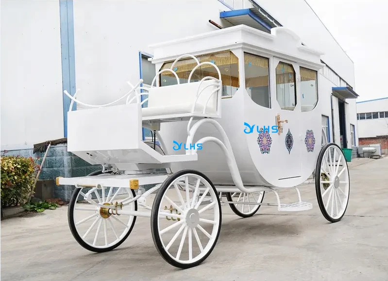 White Classic Royal Horse Drawn Carriage Princess Wedding Horse Cart ...