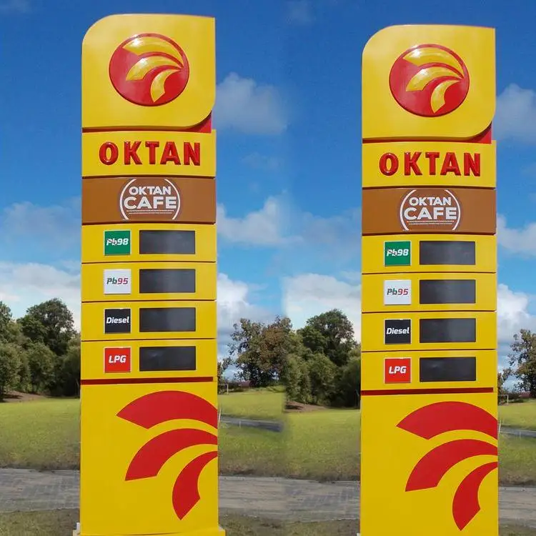 Outdoor aluminum stainless steel pylon sign big exterior monument ...