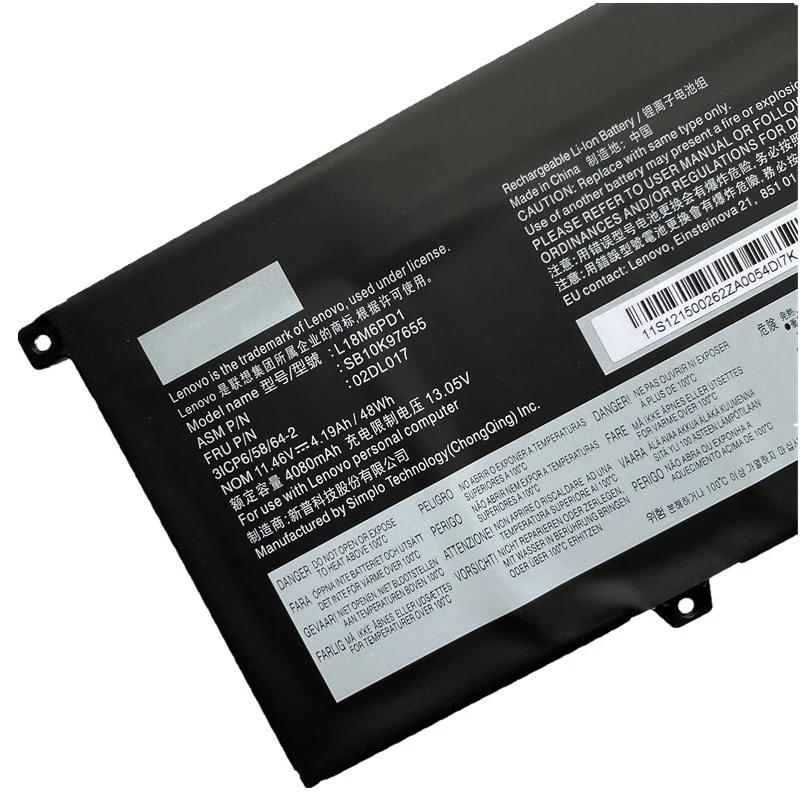 Genuine Laptop Battery L18m6pd1 02dl017 02dl019 L18l6pd1 L18c6pd1 ...