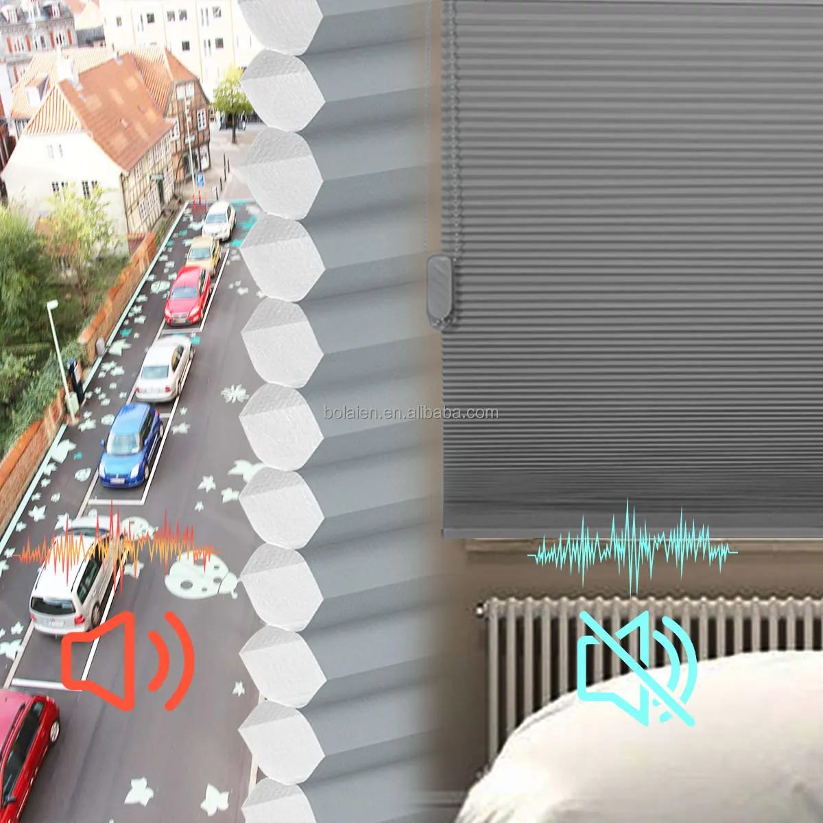 Custom Blackout Thermal Insulating Window Curtain Motorized Honeycomb ...