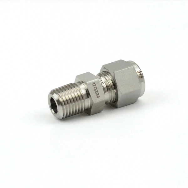 Swagelok Type 316 Stainless Steel 1/4 Npt To 1/4 Od Double Ferrule Male ...