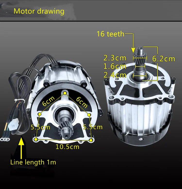 High-speed Brushless Motors for Electric Vehicles - 48v to 72v