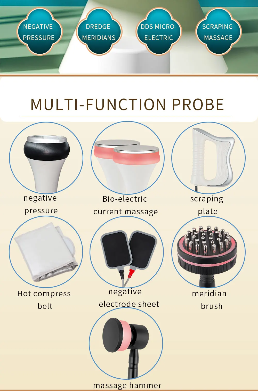 Portable Beauty Salon Bio-electricity Meridian Massage Home Apparatus ...