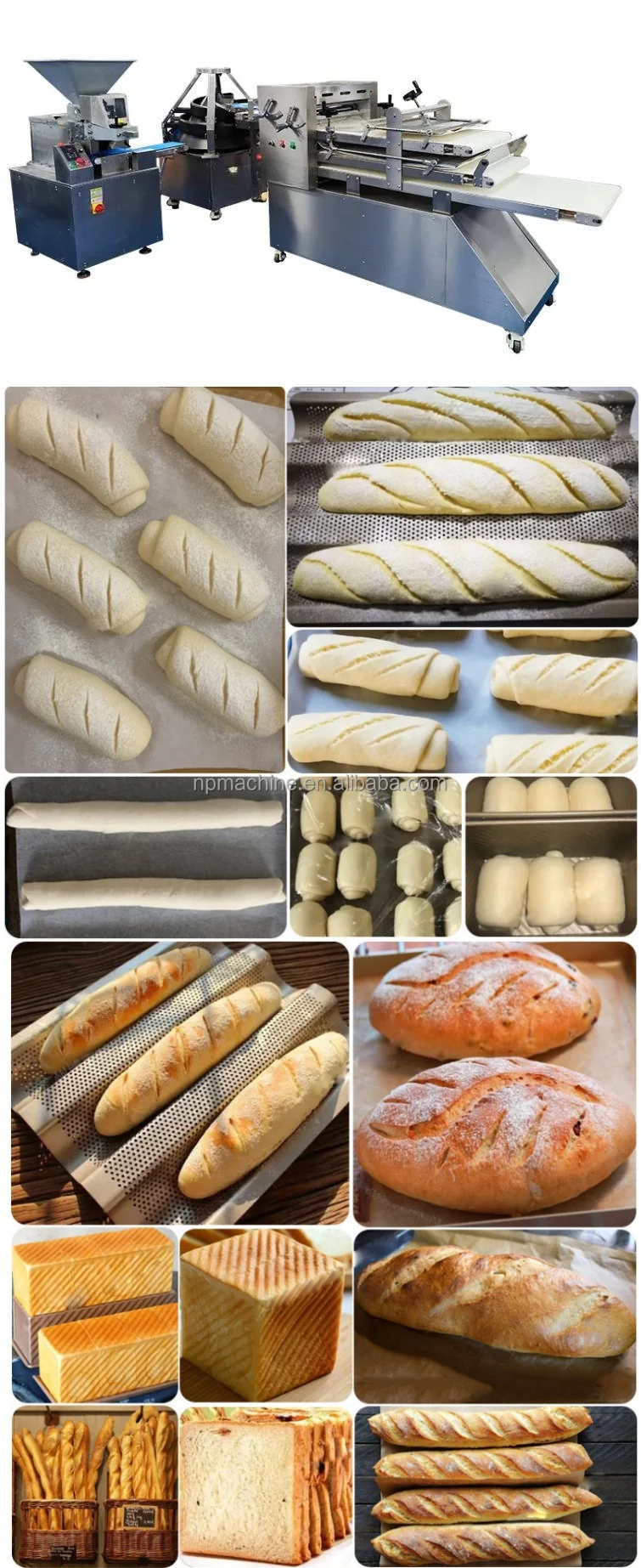 NP Brand Commercial Dough Bread Moulder Machine Long French Bread Dough ...