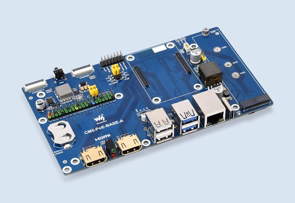 CM5-PoE-BASE-A Raspberry Pi Compute Module 5 IO Board with PoE, Gigabit ...