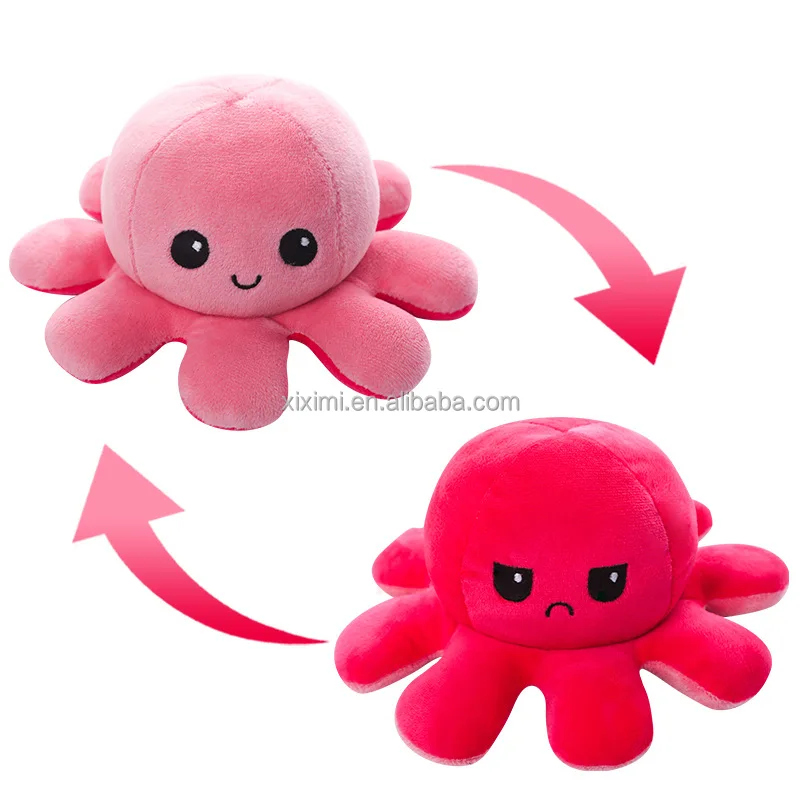 Soft Stuffed Double Side Flip Reversible Plush Pillow Octopus Dolls