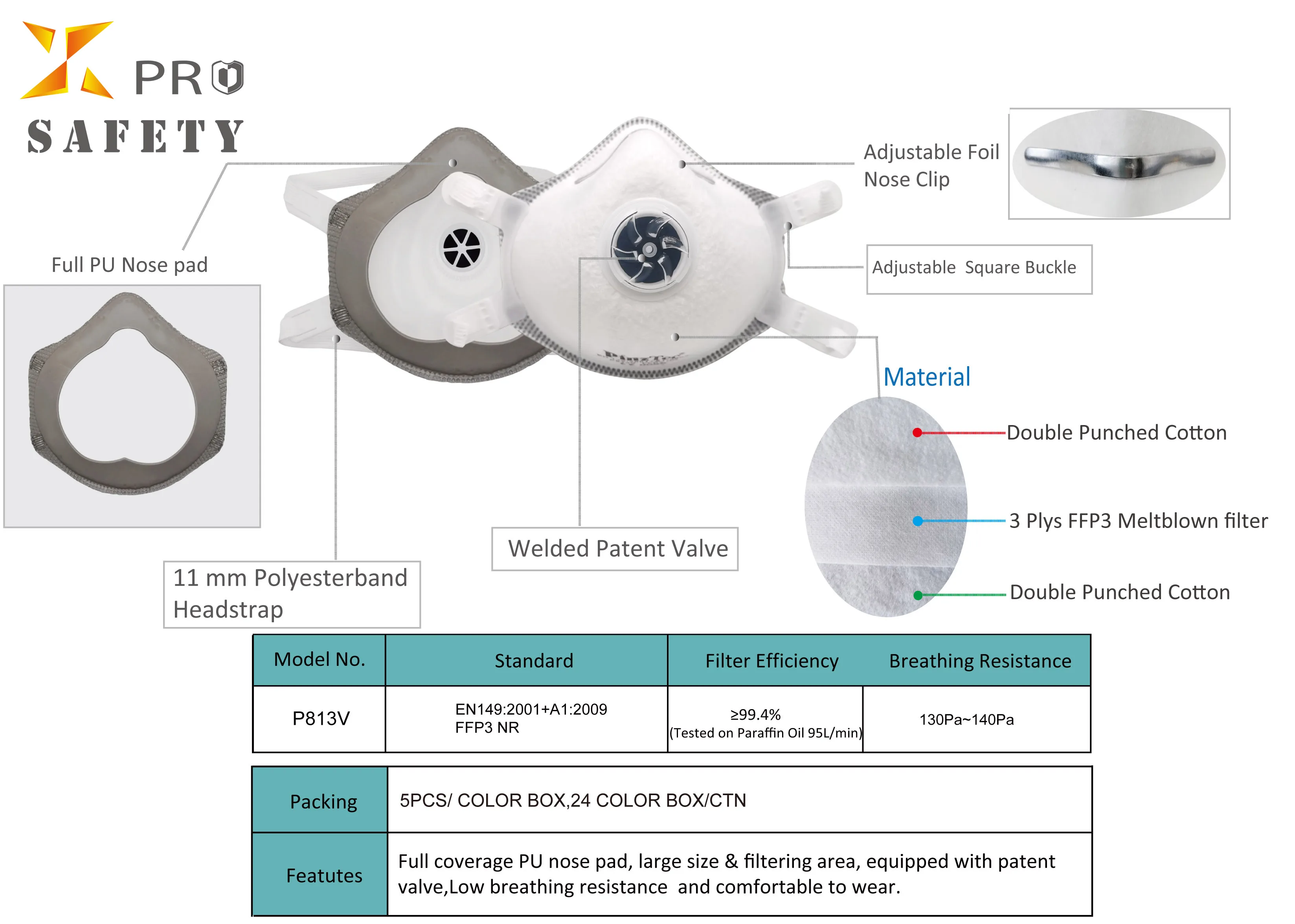 Xpro Ffp3 High Filtration Efficiency Exhalation Valve Facial Wear ...