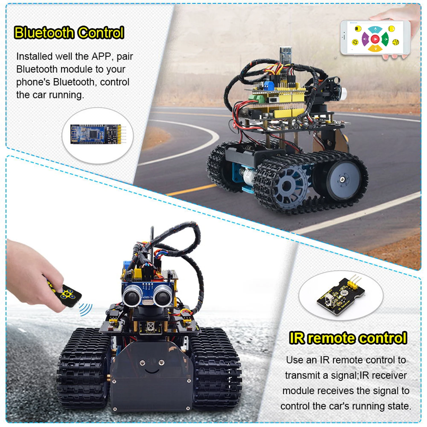 Keyestudio Mini Tank V2.0 - DIY Robot Car Kit for Arduino