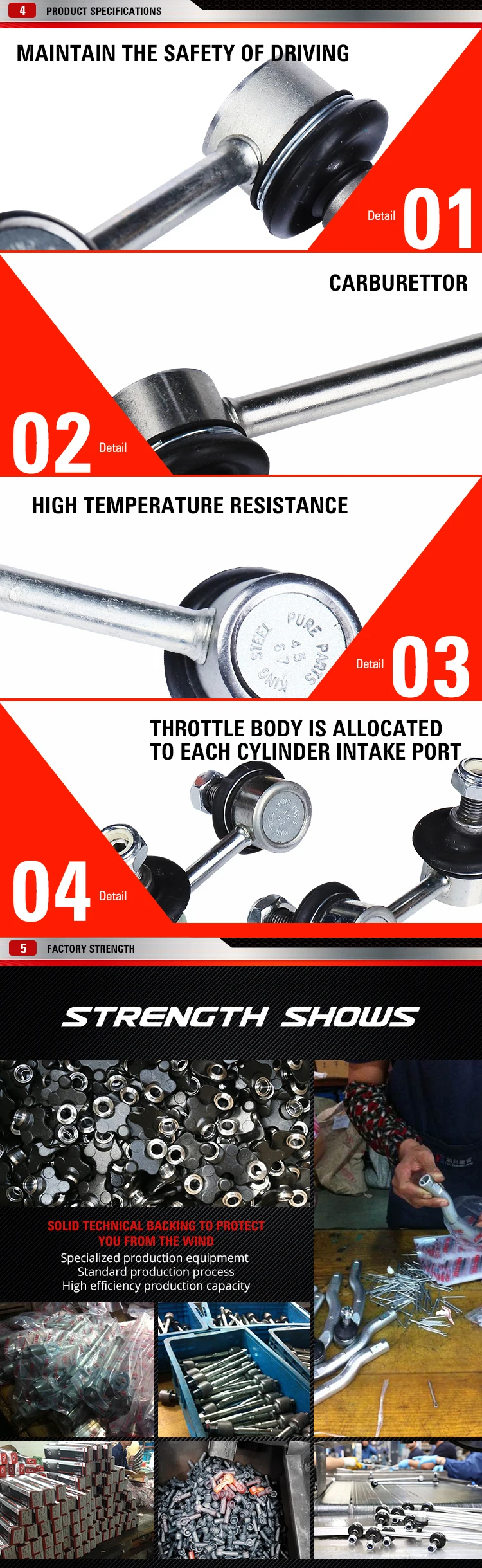 KINGSTEEL OEM 48820-47010 Stabilizer Link for Toyota Corolla Prius