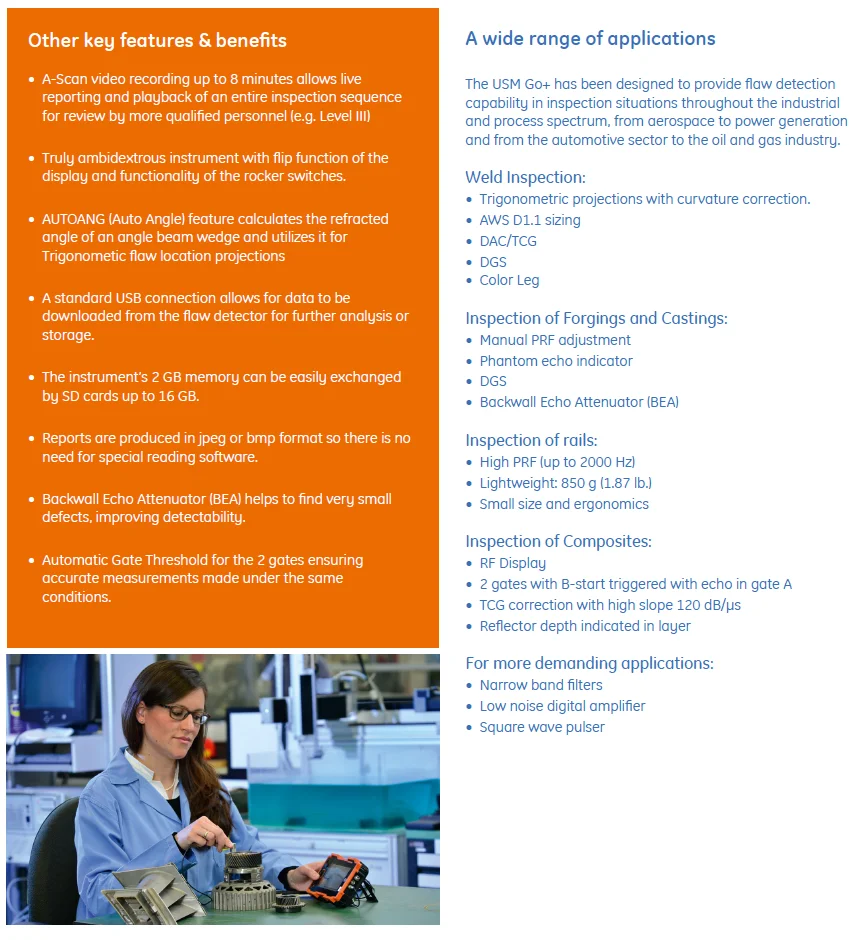 USM Go + 디지털 초음파 결함 감지기 장비 테스트 및 작업 검사를 위한 초휴대용 휴대용 기기| Alibaba.com