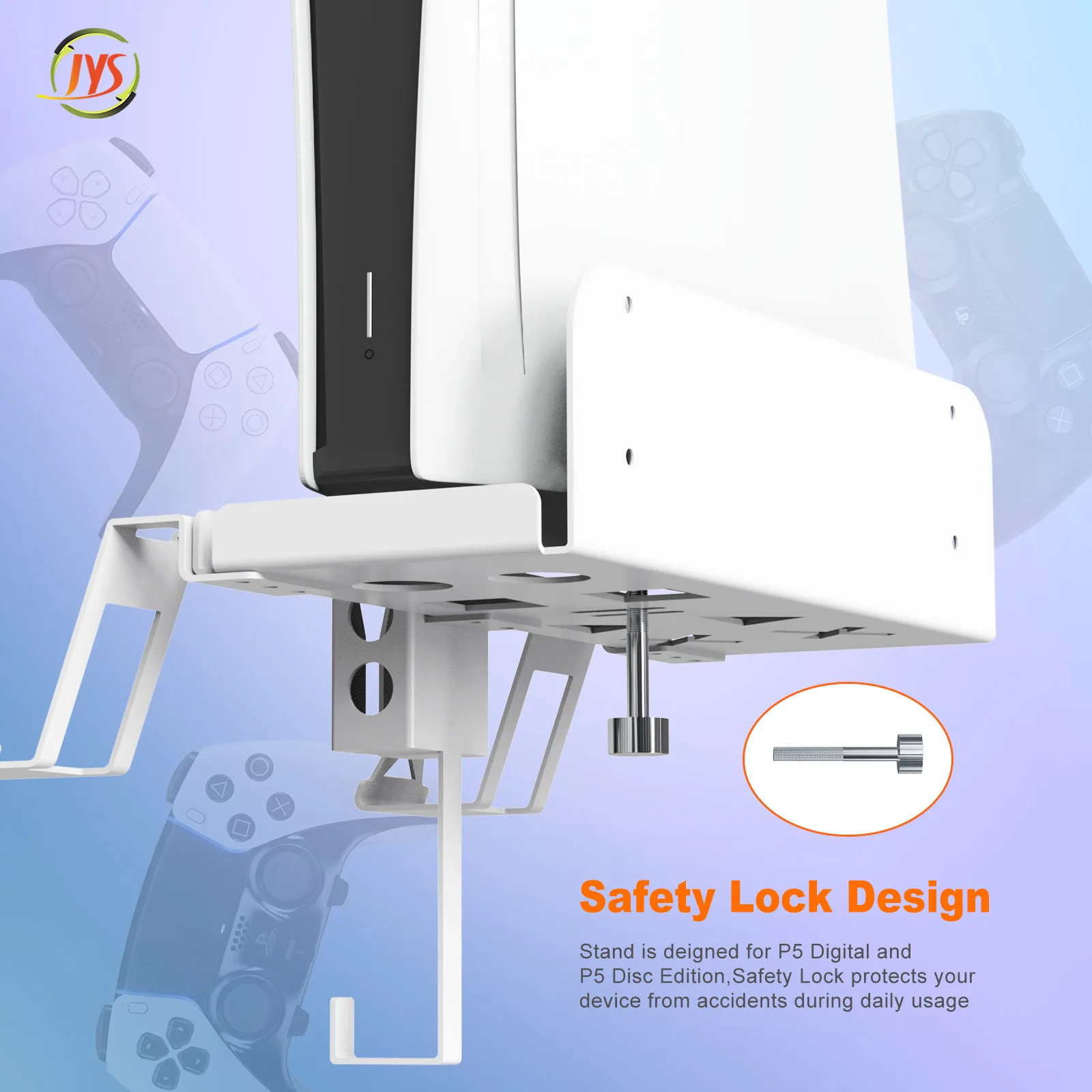 JYS-P5173 Wall Mount Storage Stand for PS5 Console & Headset
