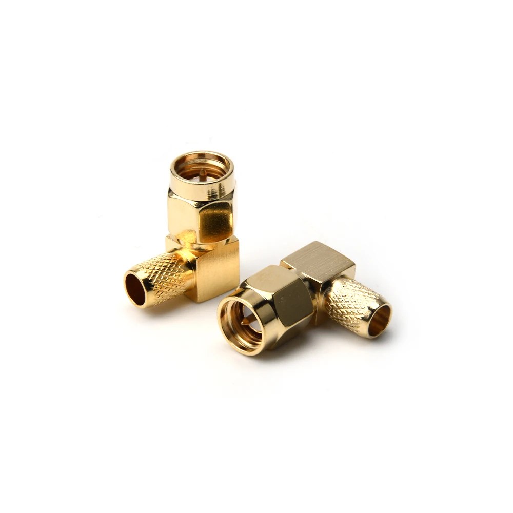 90 Deg Sma Male Plug Right Angle Crimp Rf Coaxial Sma Elbow Connector ...