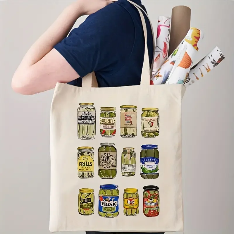 1pcVintage Pickle patternTote Canvas Personalized Shoulder Bag For ...