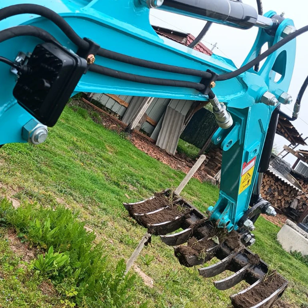 Mini Excavator Root Rake Attachment - Efficient Raking