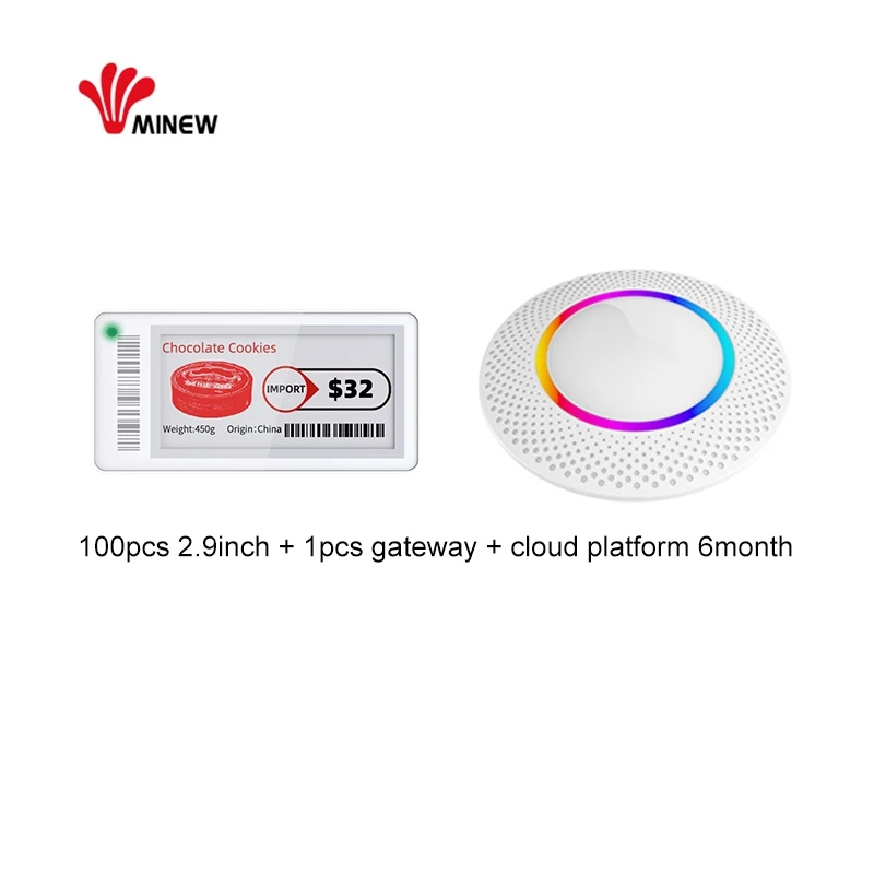 MINEW Esl 2.9 Inch E Ink Price Label Display Wireless Control Label ...