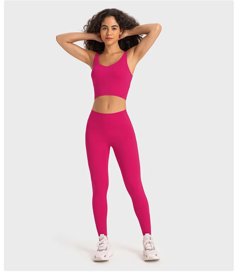 New Oem Plus Size Women Crop Top Gym Fitness Sets Yoga Tank Top Padded ...