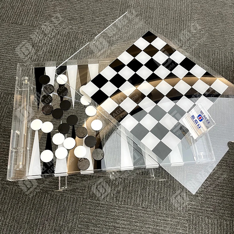 Custom Clear Acrylic Chess Board Chess Game Set Table For Display Only ...