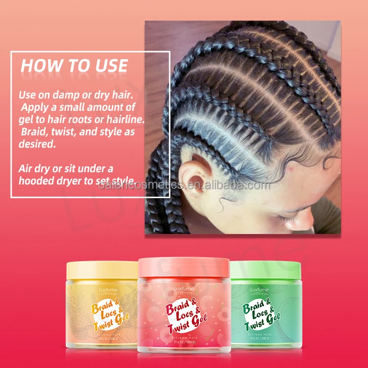 African Extra Hold Braid And Loc Gel Tames Frizz Edges Black Castor ...