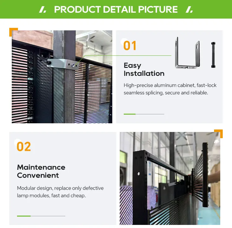 Indoor Outdoor Holographic Transparent LED Screen 3D Display