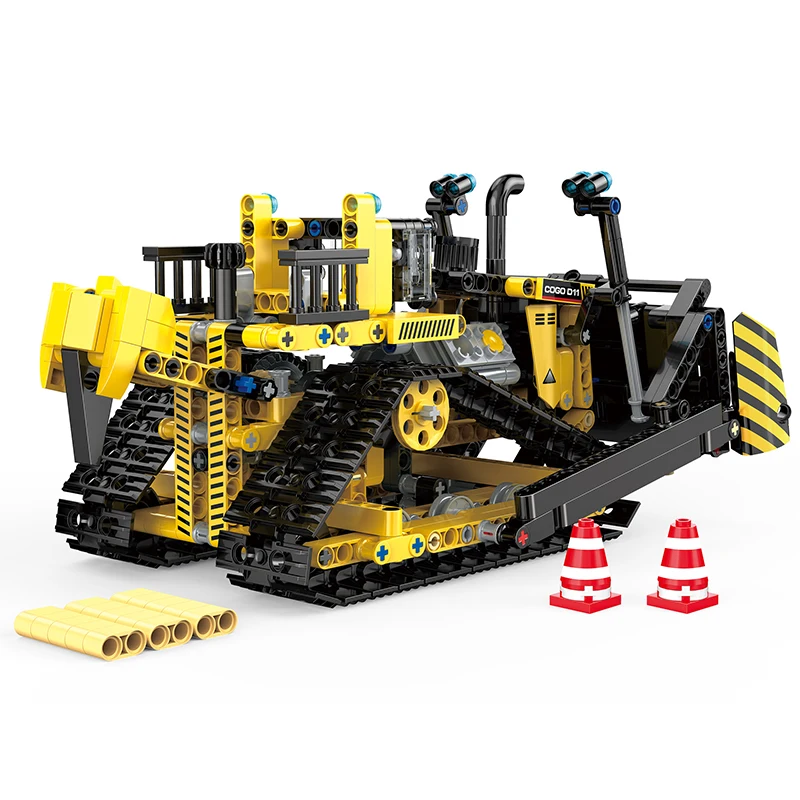 Cogo Kids Construction City Engineering Bulldozer Build Block ...