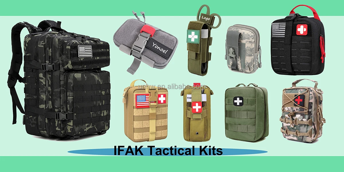 Customized IFAK Tactical Kit Outdoor Survival First Aid Kit Double Molle Bag for Adventure ...