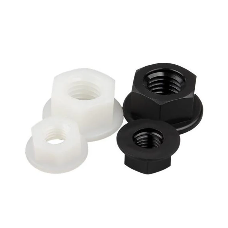 M6 M8 M10 M12 M20 PA66 Nylon Black White Color Serrated Hexagonal ...
