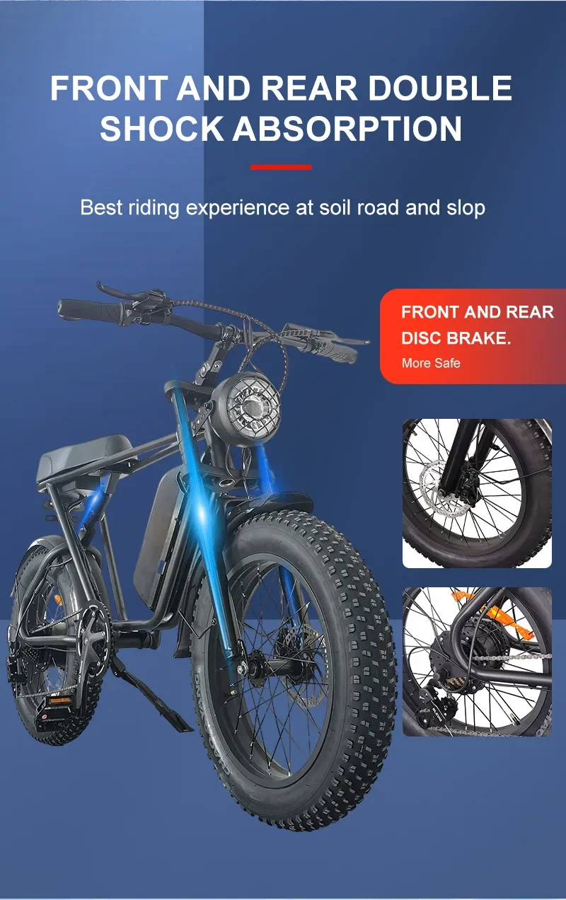 Us Eu Warehouse 1000w Electric Motorcycle Bike Longest Traveling Fat Bike Electric Bicycle For ...