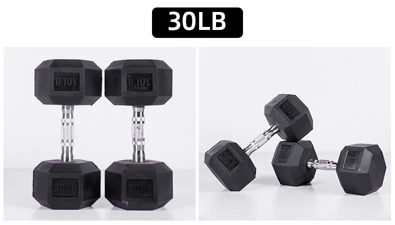 Rubber Hex Dumbbell Set 1-100LB - Custom Logo OEM