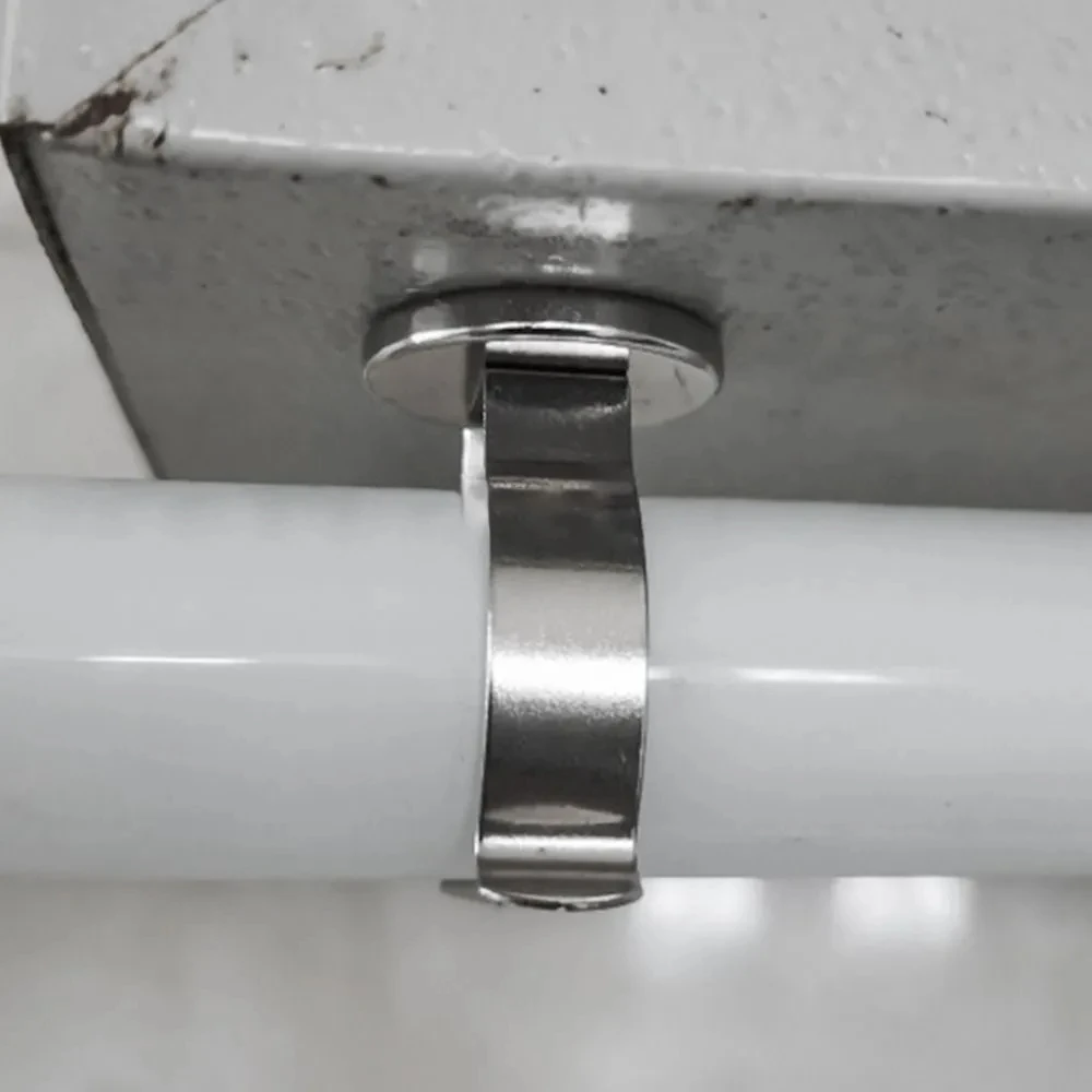 Magnetic Hook Round Base Magnet Fastener With Steel Clip Chrome Plate ...