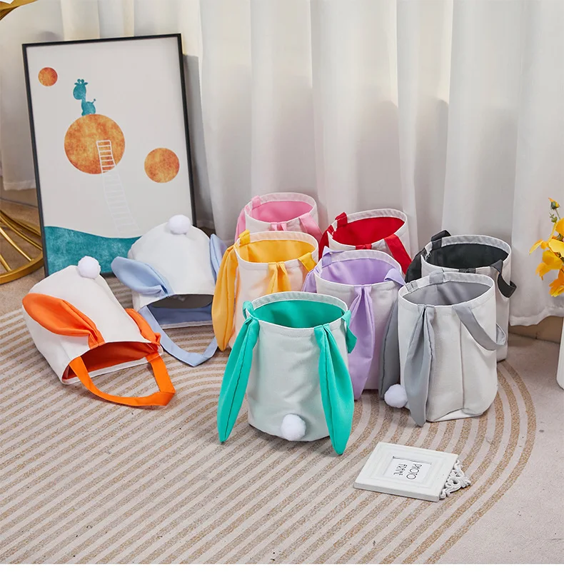 Sublimation Blank Easter Bunny Baskets 300grams Linen Egg Easter Treat ...