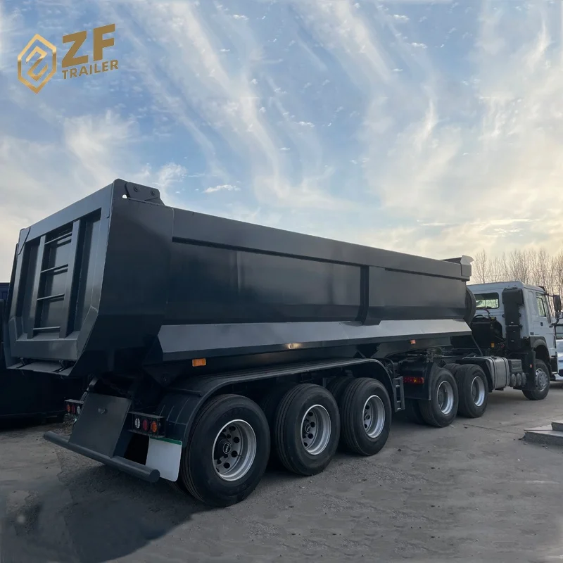 40ft 60ft 3/4/5 Axle 40 Ton 60 Tons 70t Rear Trailer Tipper Truck Dump ...