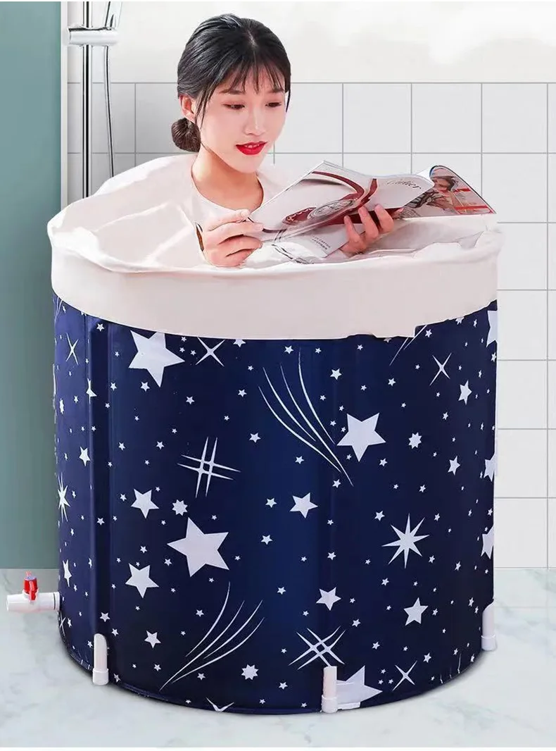 Portable PVC Bathtub - Folding Shower Barrel for Adults