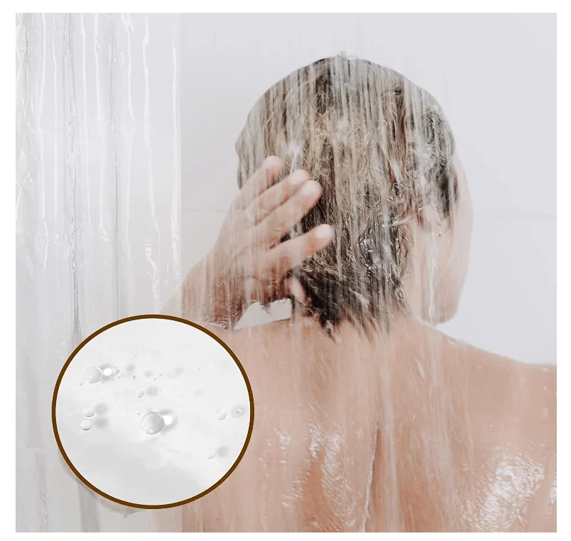 Clear PEVA Shower Curtain Liner with 3 Magnets and Rustproof Grommets ...