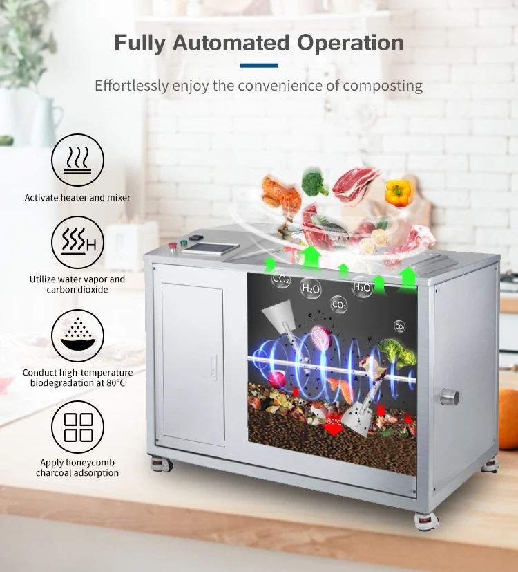 100kg/day Commercial Food Waste Disposer - Efficient Recycling