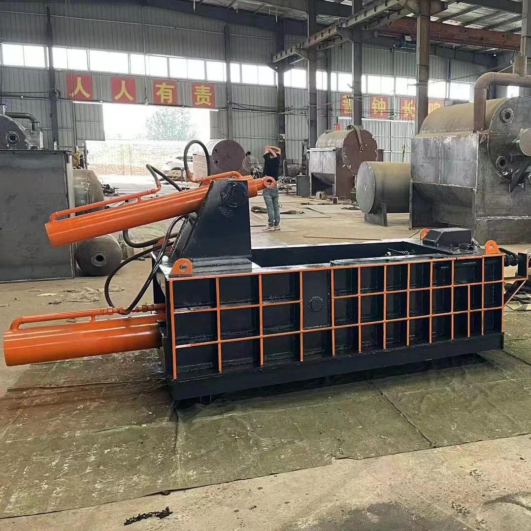 Horizontal Hydraulic Scrap Steel Iron Aluminum Baler Metal Baling Press ...