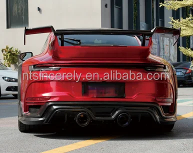 With Glossy Carbon Fiber Front Bumper Front Diffuser Side Skirt Rear ...