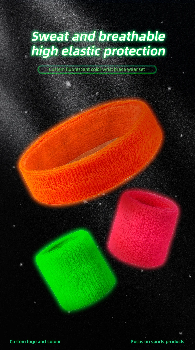 3 Psc Set Fluorescent Wrist Strap Set Good Embroidery Quality Wrist ...