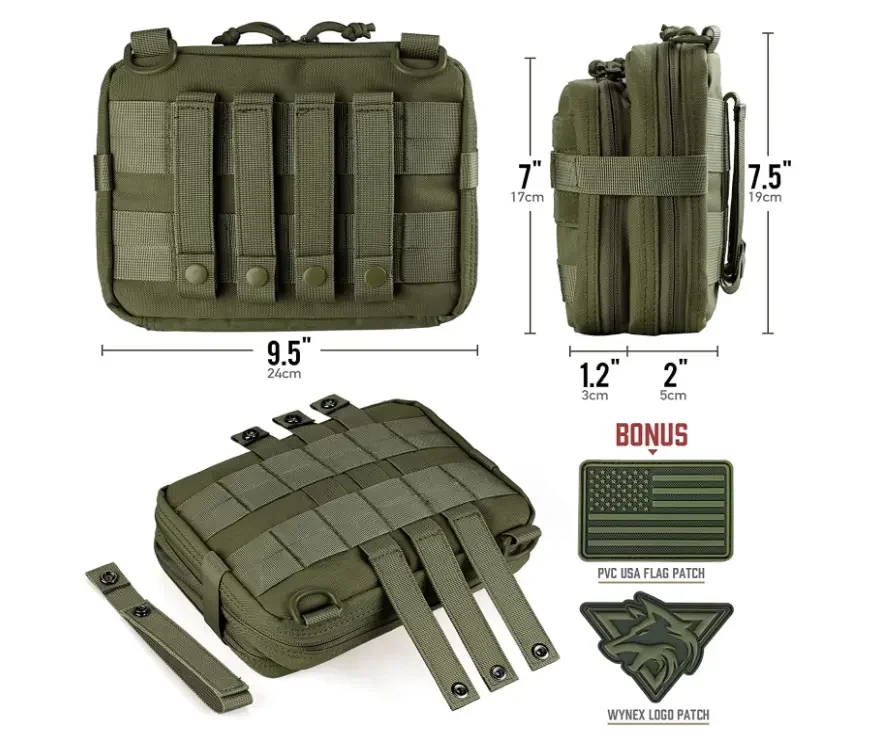 Tactical Large Admin Pouch of Double Layer Design, Molle EDC EMT ...
