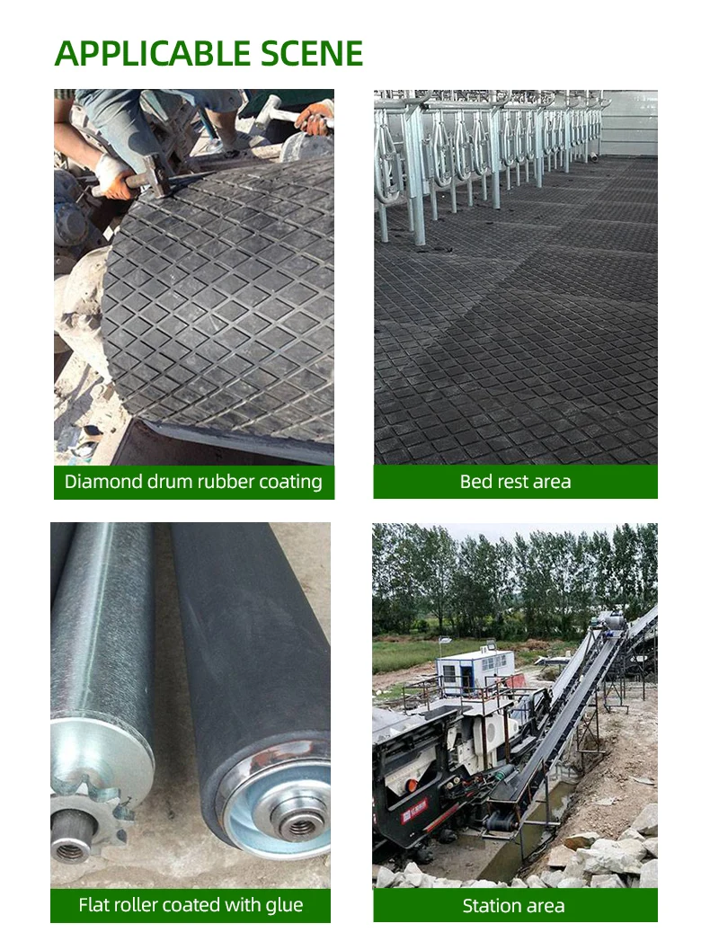 Conveyor Belt Diamond Pattern Pulley Lagging Mat Rubber Sheet For Coal ...