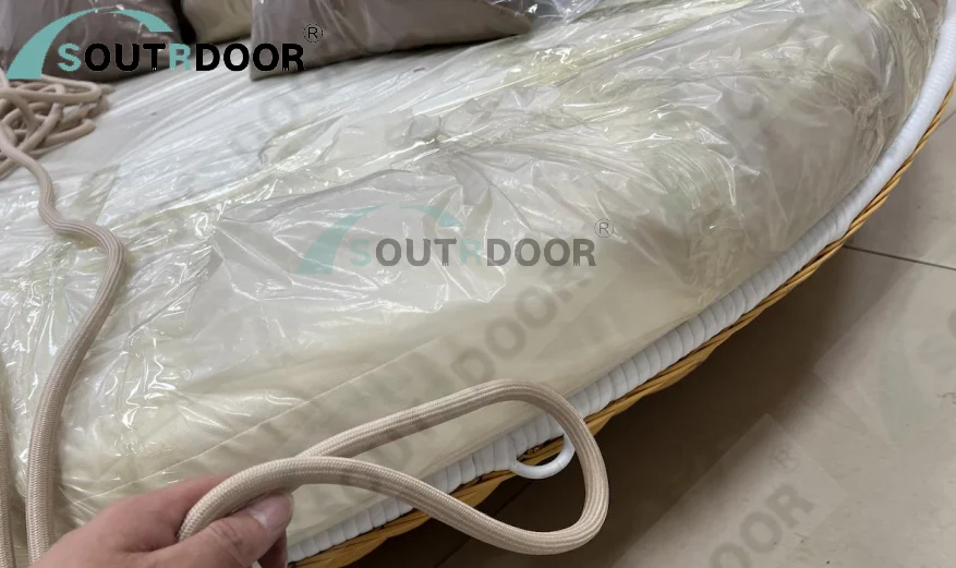 Modern Outdoor Hanging Daybed Swing Bed with Waterproof Cushion ...