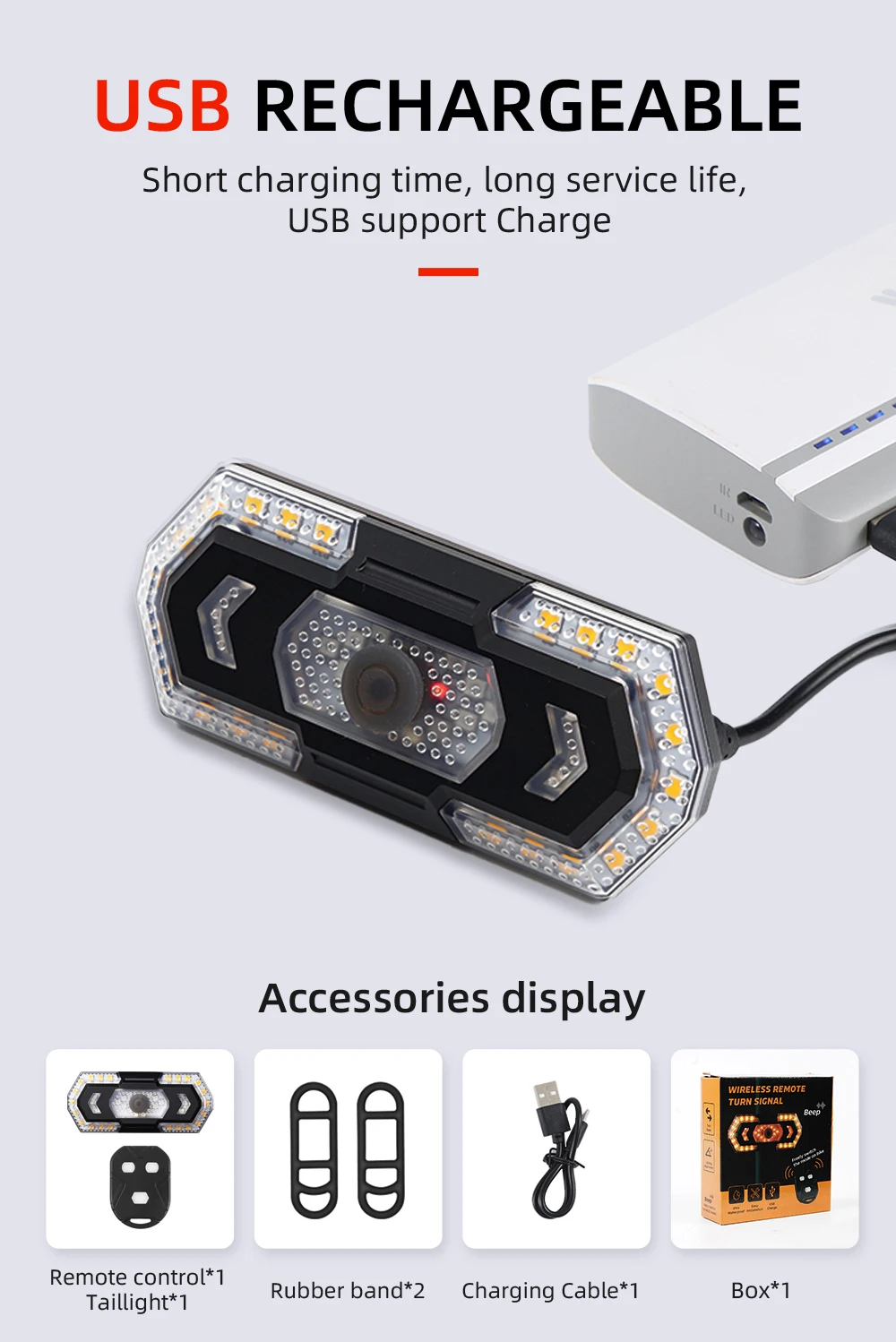 Bicycle Light - Fitalent Bike Tail Light with Turn Signal