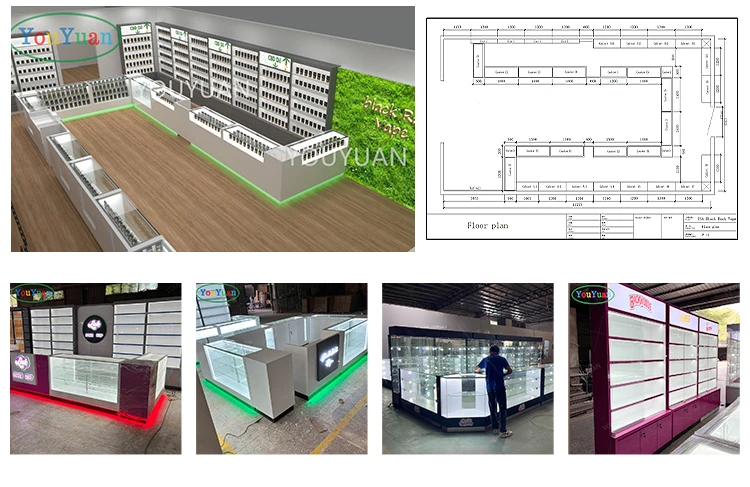 Glass Showcase Store Retail Display Cabinets Tempered Glass Counter ...