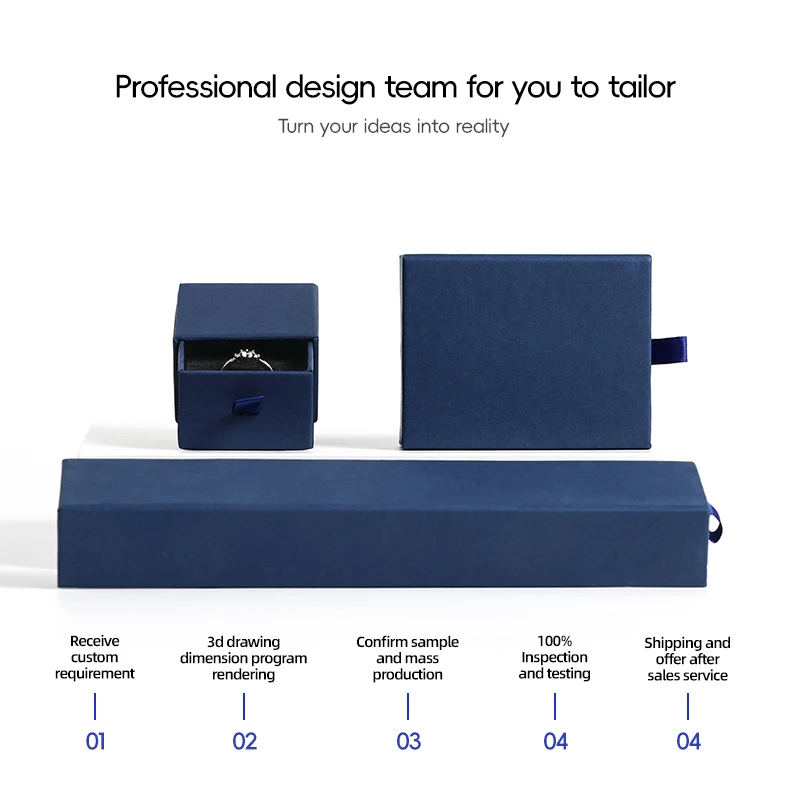 Custom Luxury Logo Jewelry Packaging Box With Logo Necklace Ring ...