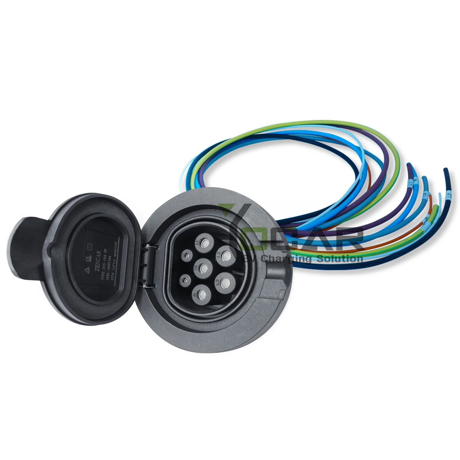 Type 2 Female Socket Ev Charging Outlet 16a 32a For Ev Charging Station ...