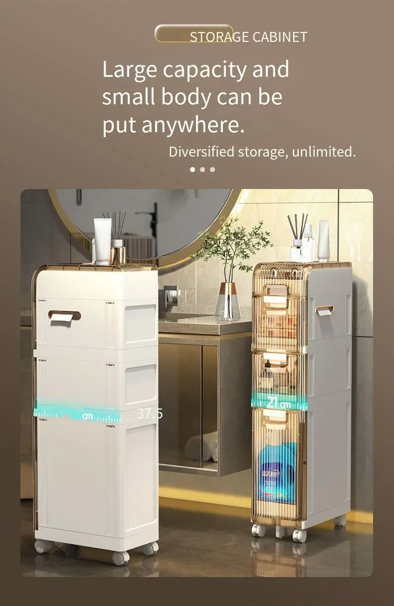 Multilayer Plastic Slit Drawer Storage Cabinet Household Toilet Gap ...