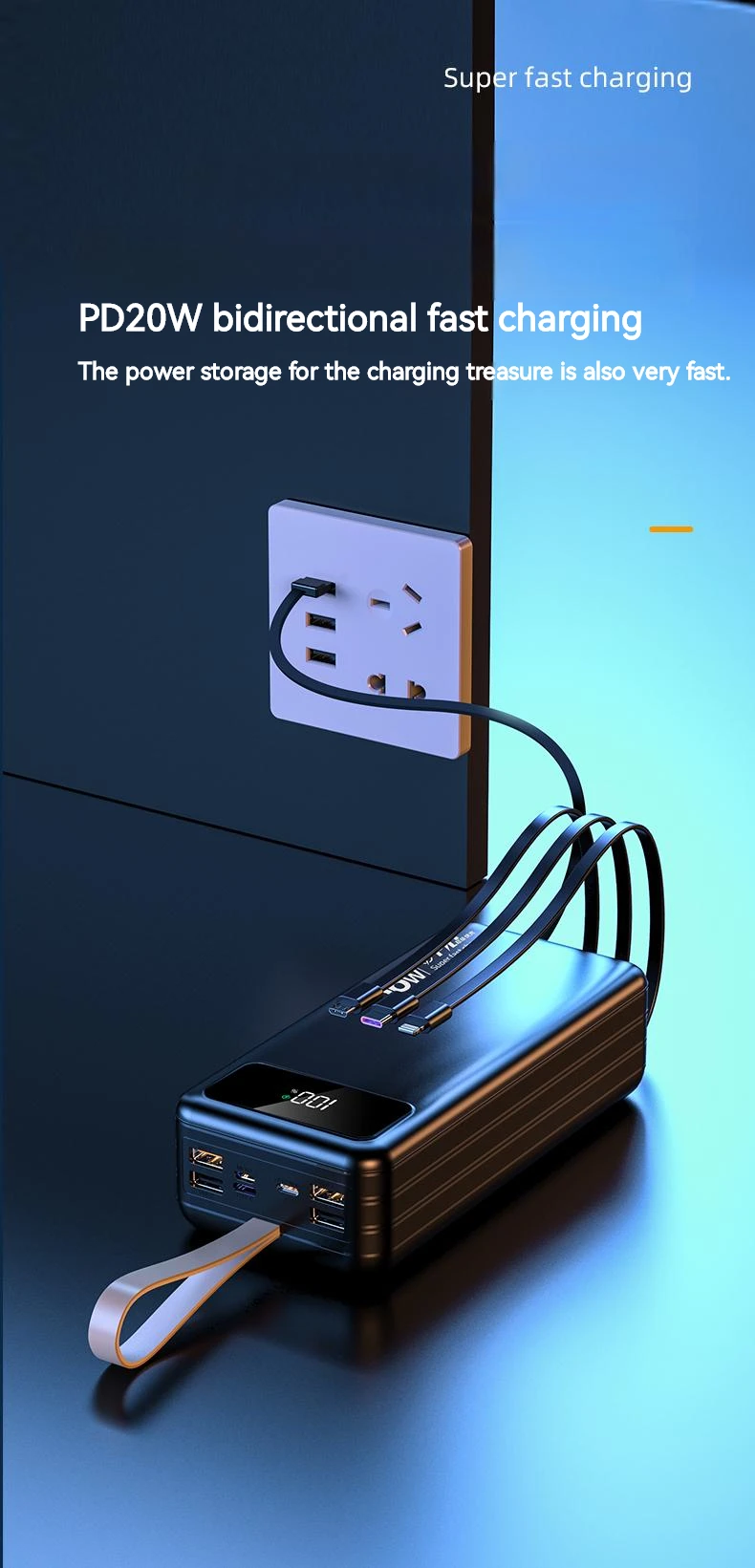 PD66W Super Fast Charging 50000mah Powerbank - Portable & High Capacity