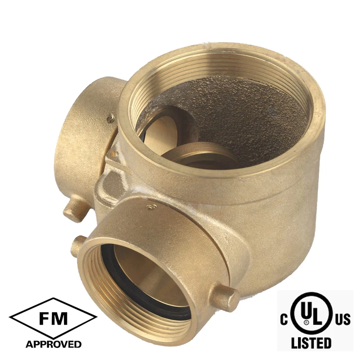 Siamese Connections with Clapper with Caps 4" X 2 1/2" X 2 1/2" Str ...