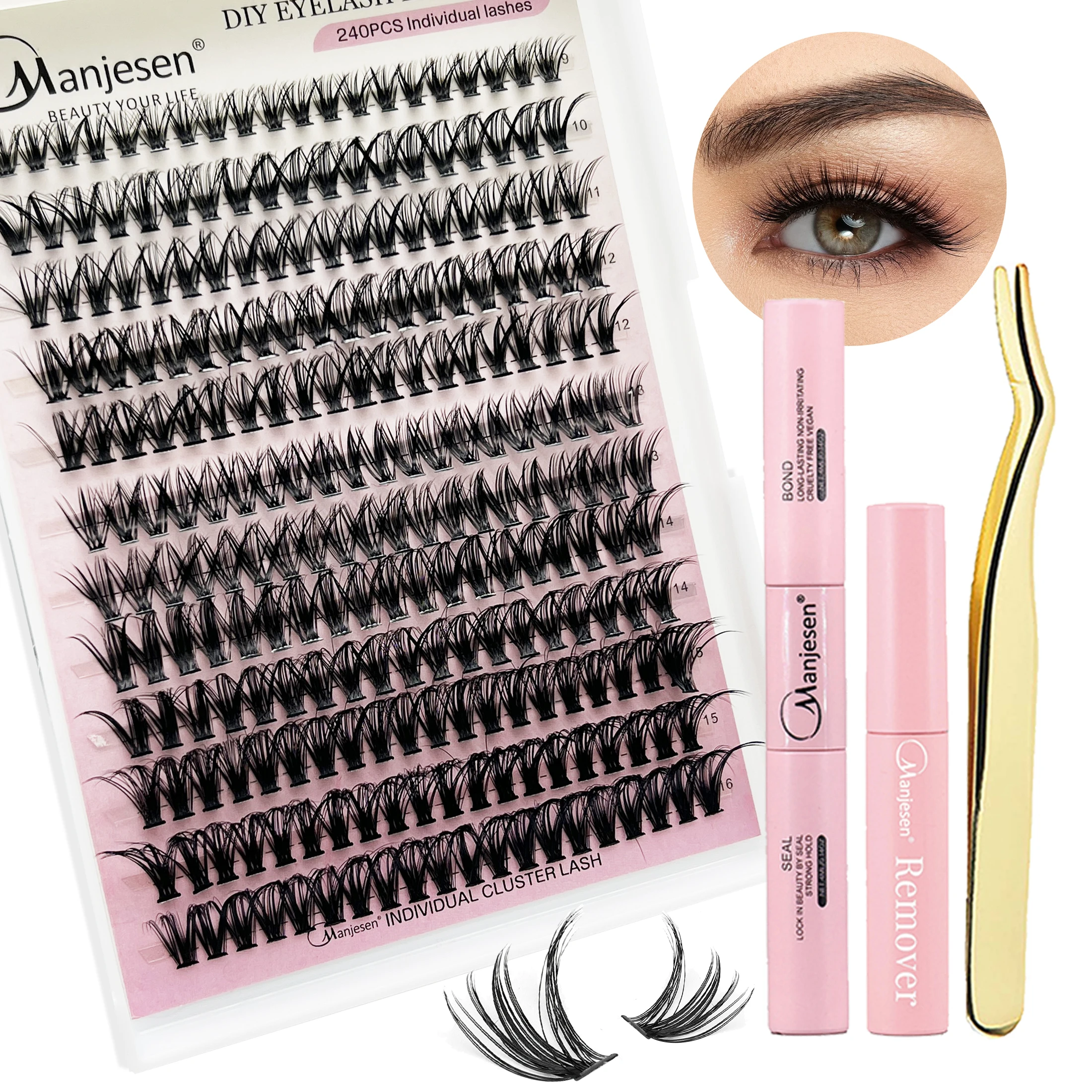 Wholesale Light Best Diy Cluster Eyelashes Extension Wispy C D Curl ...